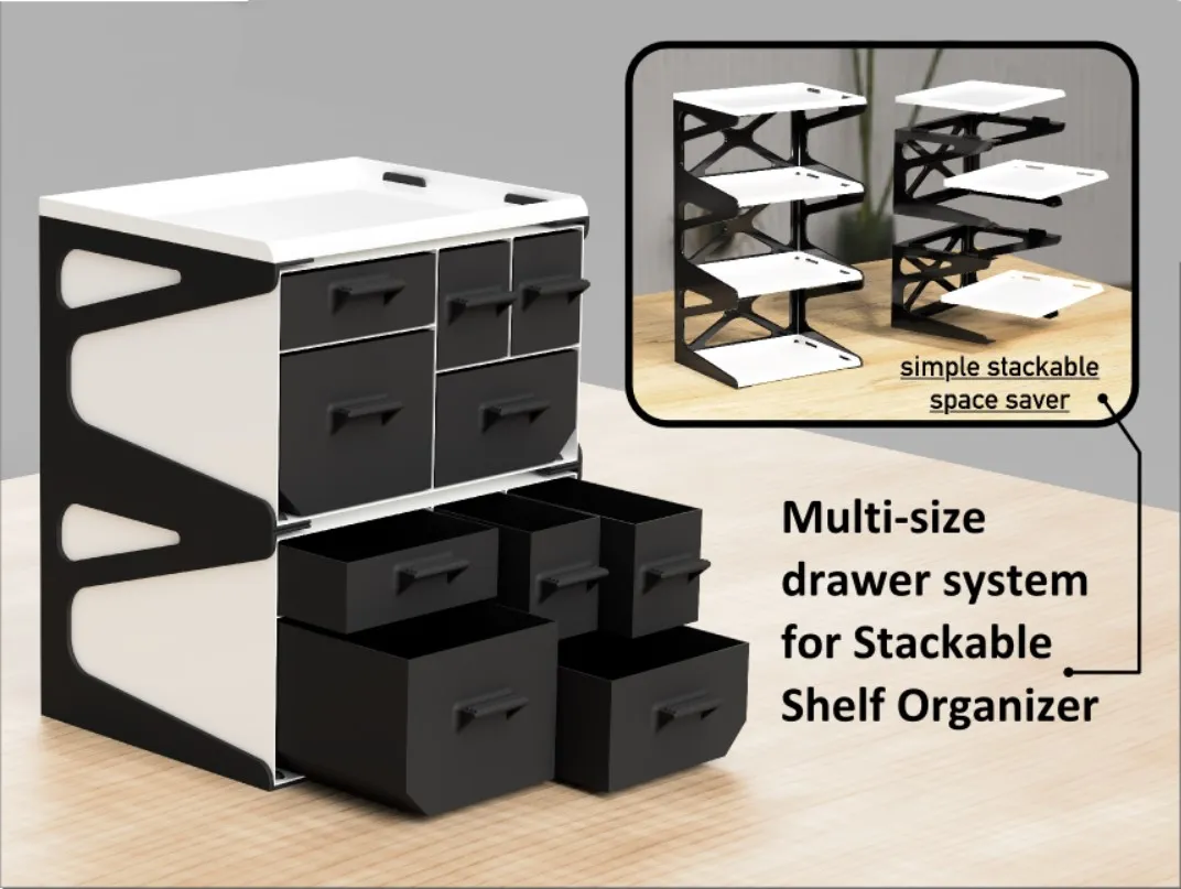 Stackable Shelf Organizer - Free 3D Print Model - MakerWorld
