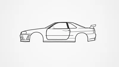 Nissan GTR R34 Silhouette Wall Art by user_3503147338 - MakerWorld