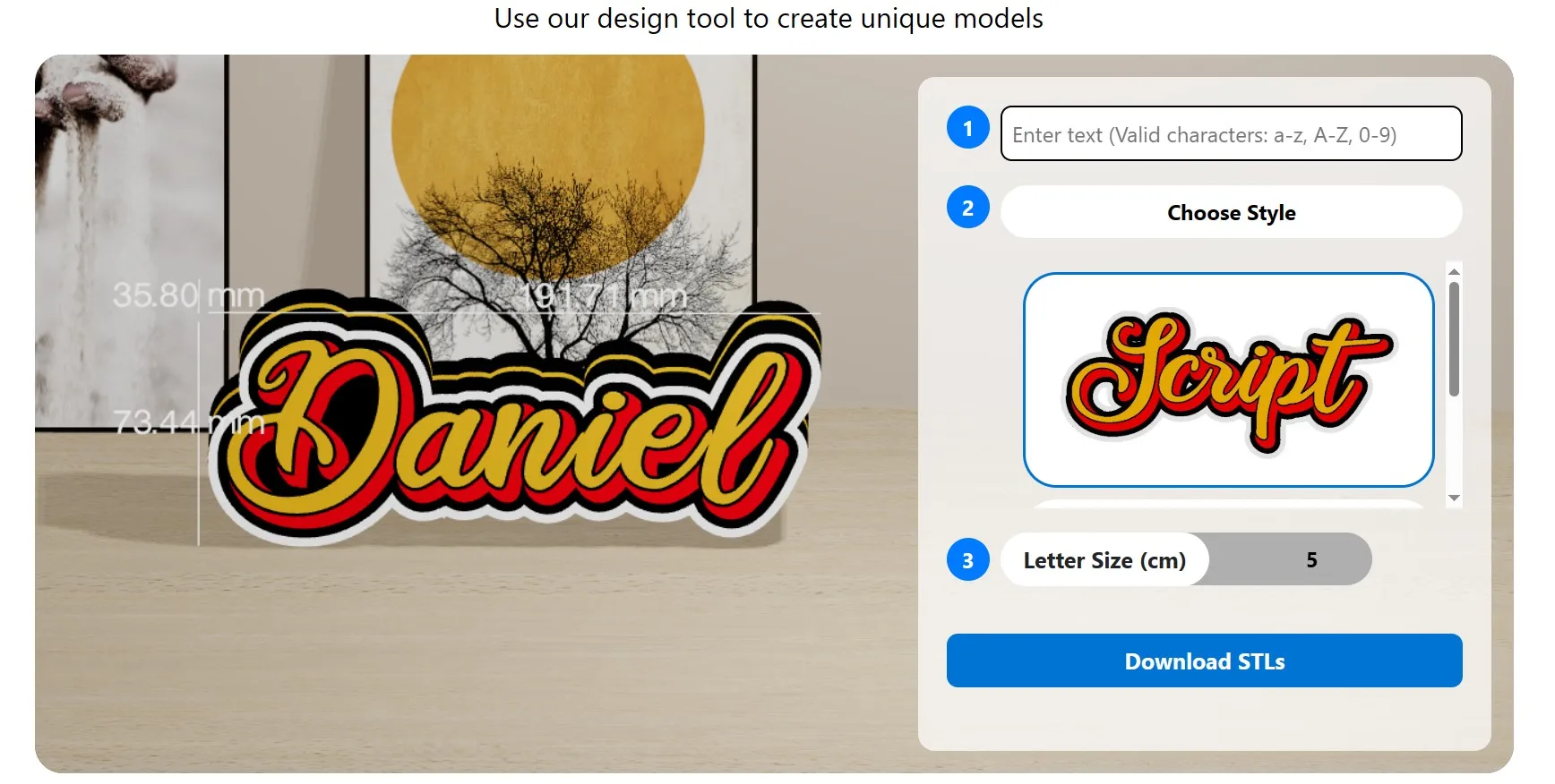 Name Script Lightbox (+40 names), Led lamp by Infinite Ideas 3D ...
