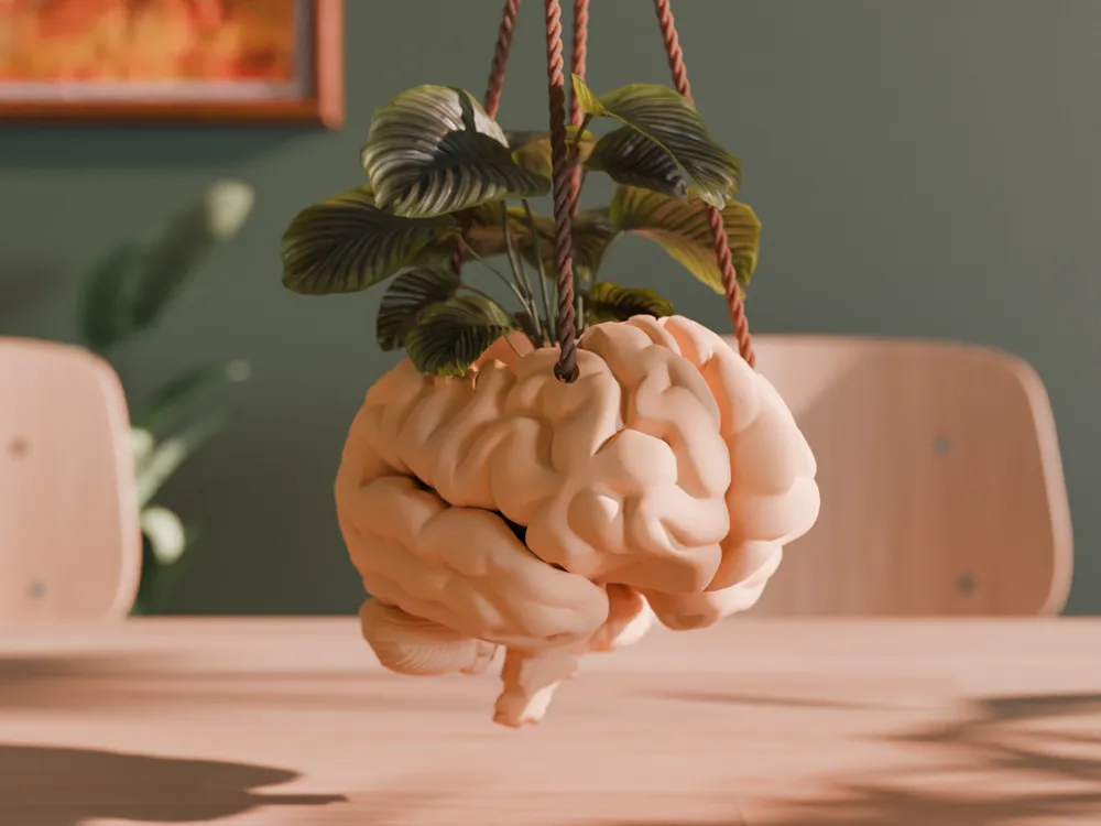 Brain Hanging Planter ( Print a Brain) by Dr.D - MakerWorld
