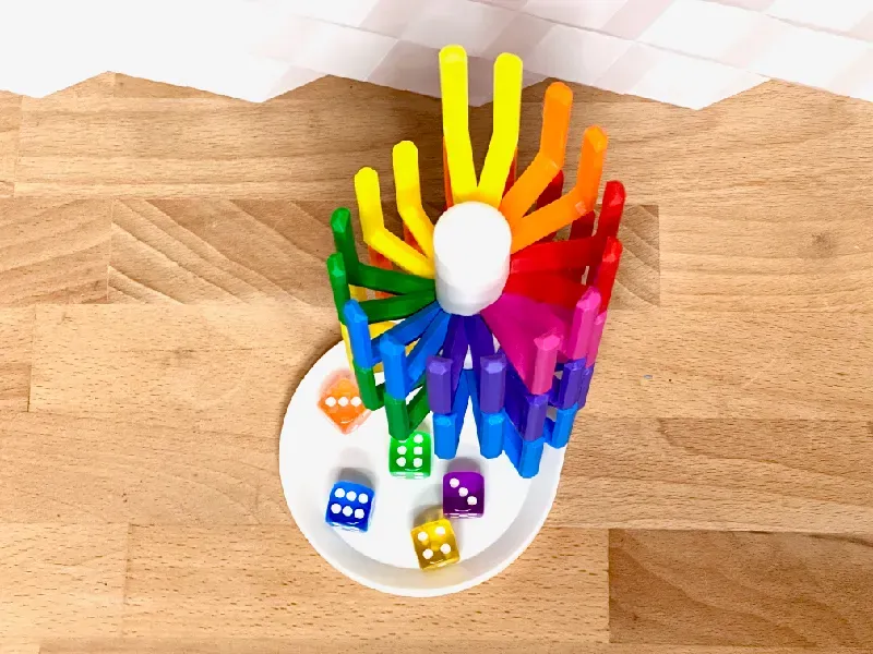 Rainbow Dice Tower (no AMS/MMU needed) - Free 3D Print Model - MakerWorld