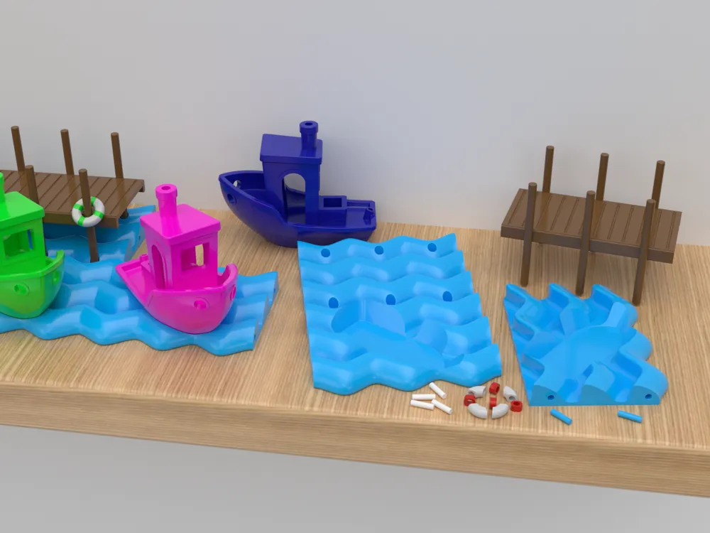 AquaWave Display: Stand for 3D Benchy and Umarell by ZioFester - MakerWorld