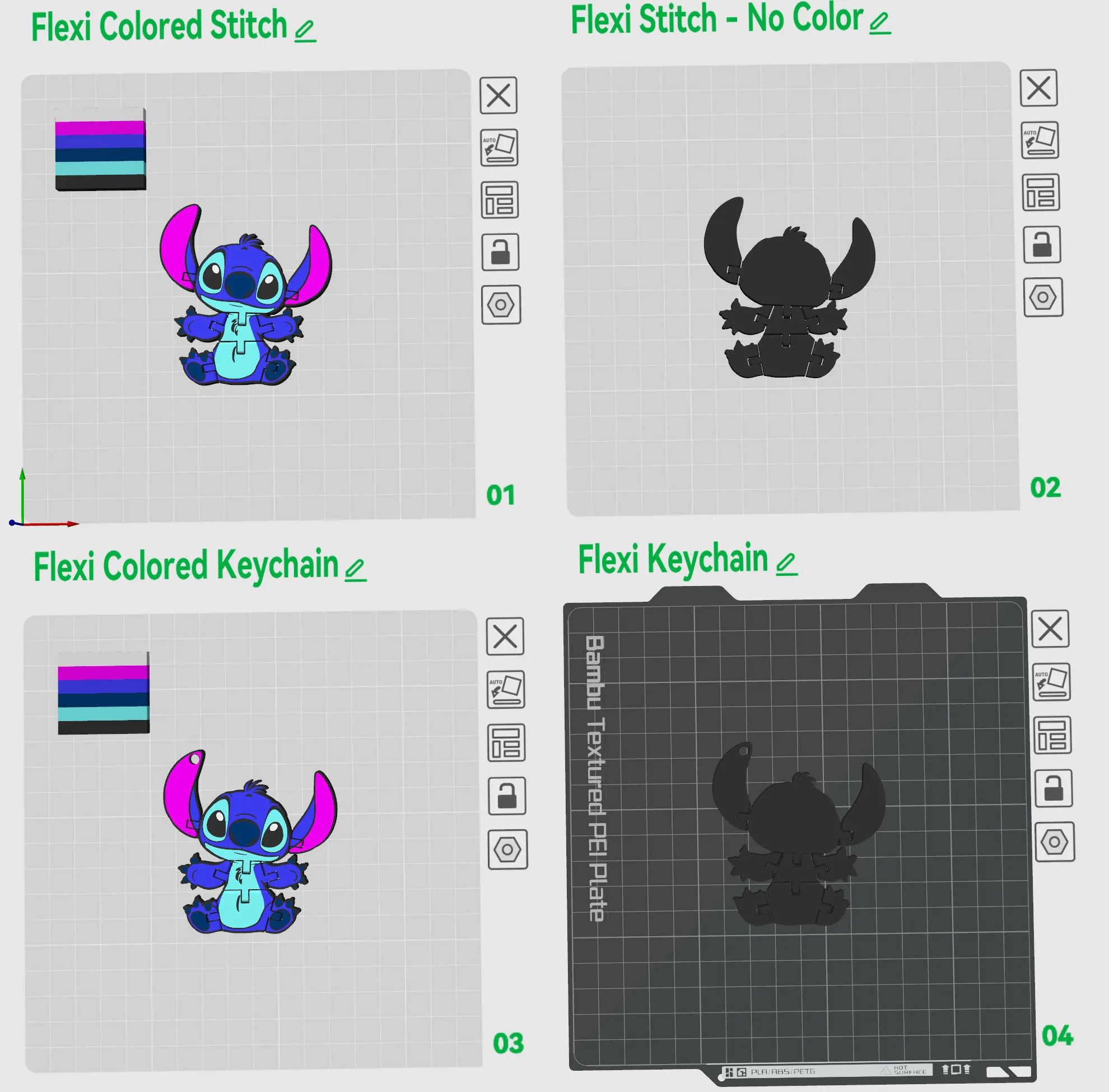 Flexi Stitch AMS Ready, Keychain, No Flexi, No AMS - Free 3D Print ...