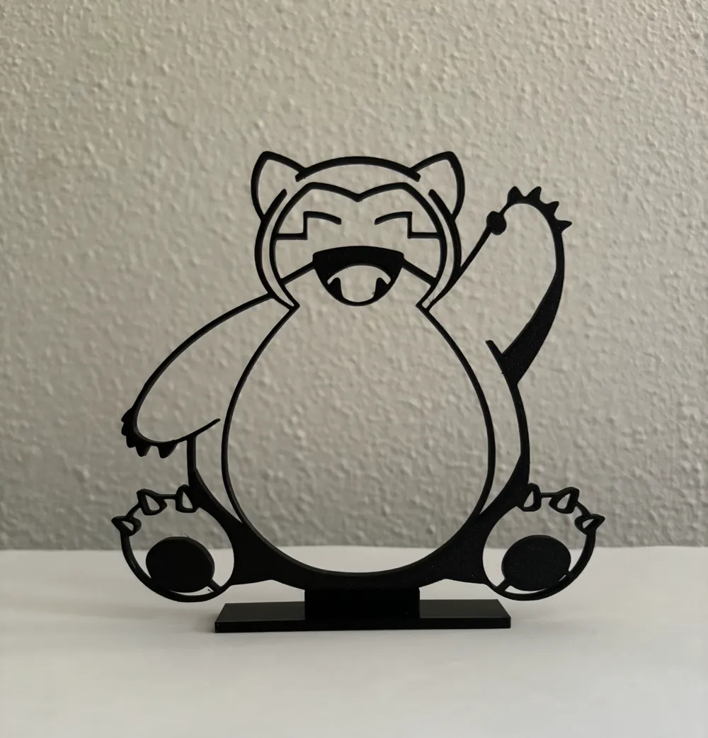 Snorlax pokemon line art by 3DPrintastica - MakerWorld