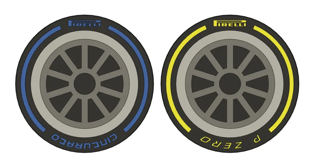 F1 Pirelli 18" Tire Coasters Pzero and Cinturato by BASt_NL - MakerWorld
