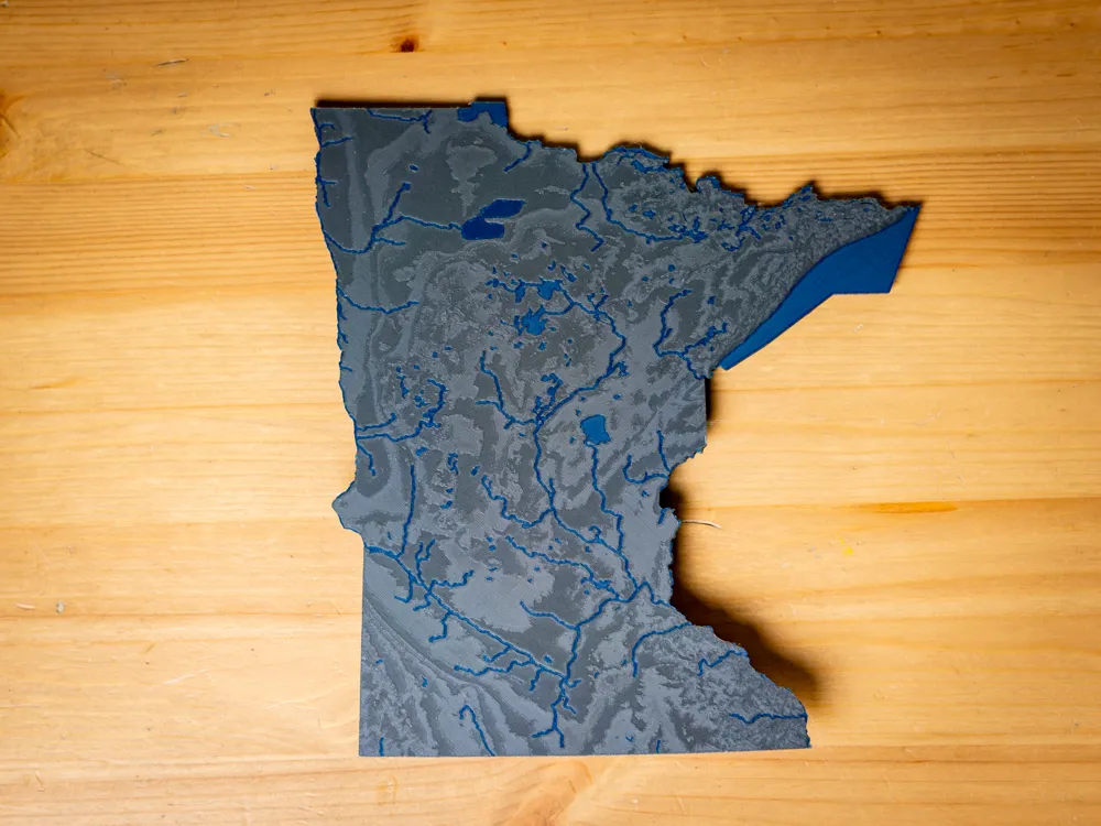 Minnesota, USA (MN) Topographic Map by Anson Liu MakerWorld: Download ...