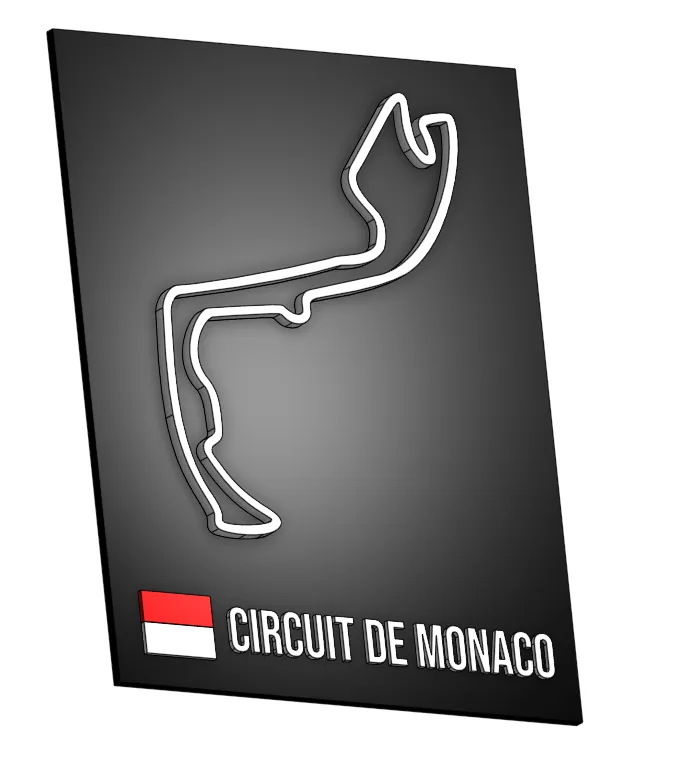 Monaco F1 track map 3D poster by MVTTO - MakerWorld
