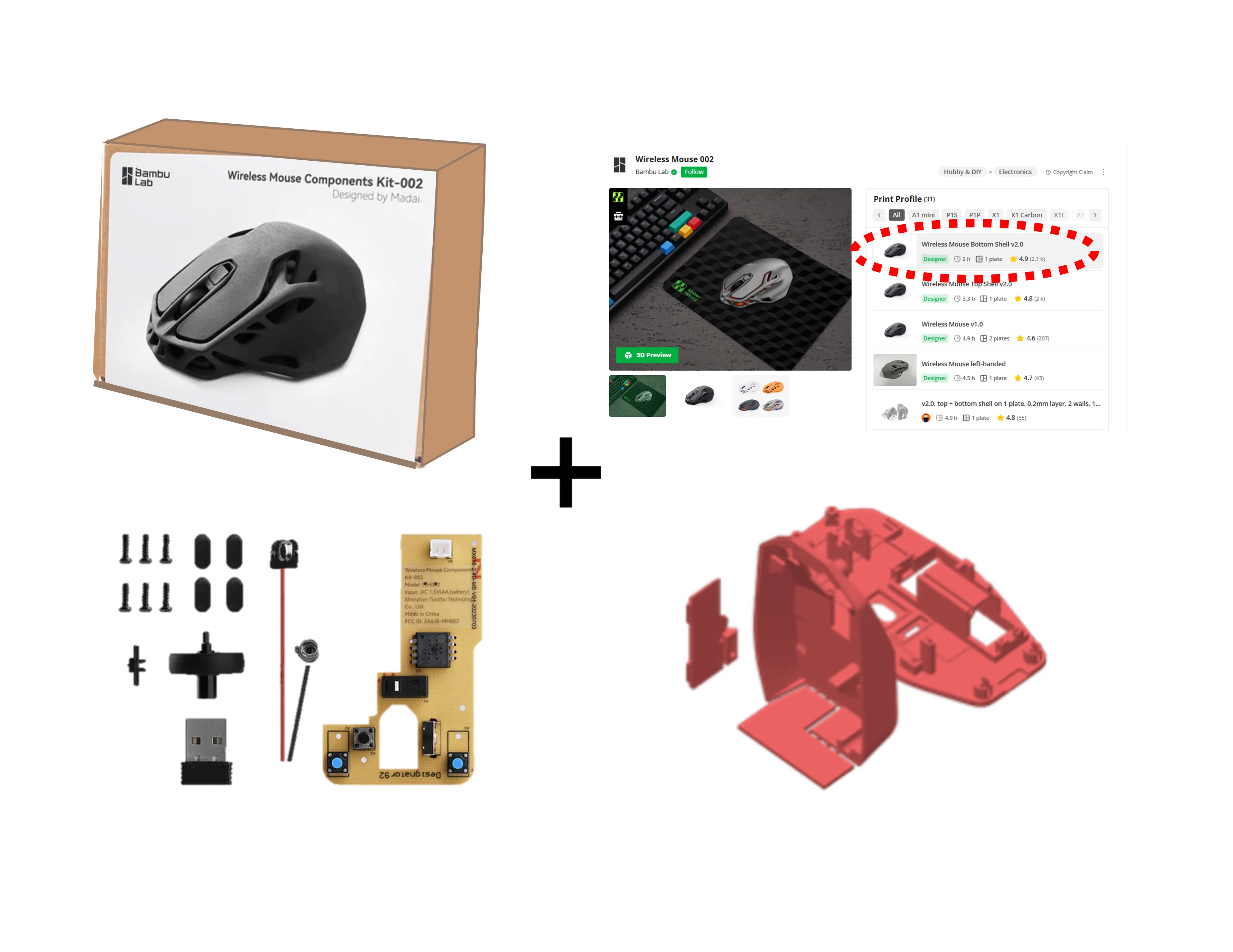 ERGONOMIC + Easy click wireless mouse cover by FADY MakerWorld ...