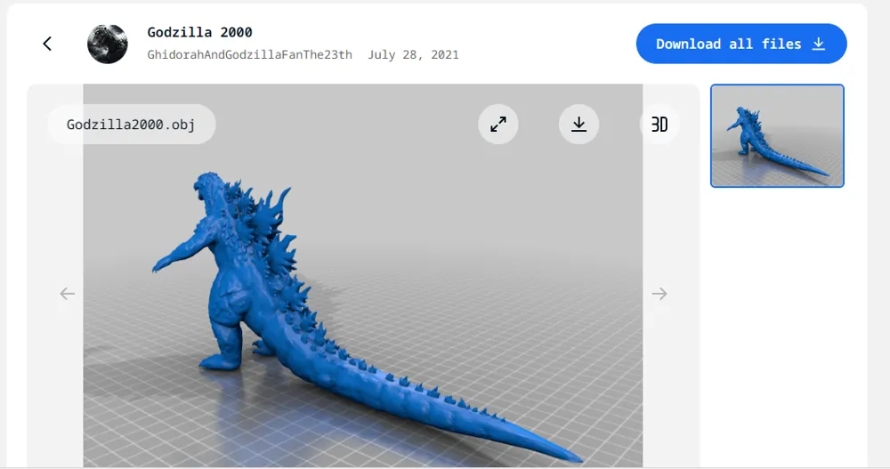 Godzilla 2000 Remixt von Seba MakerWorld: Kostenlose 3D-Modelle herunterladen