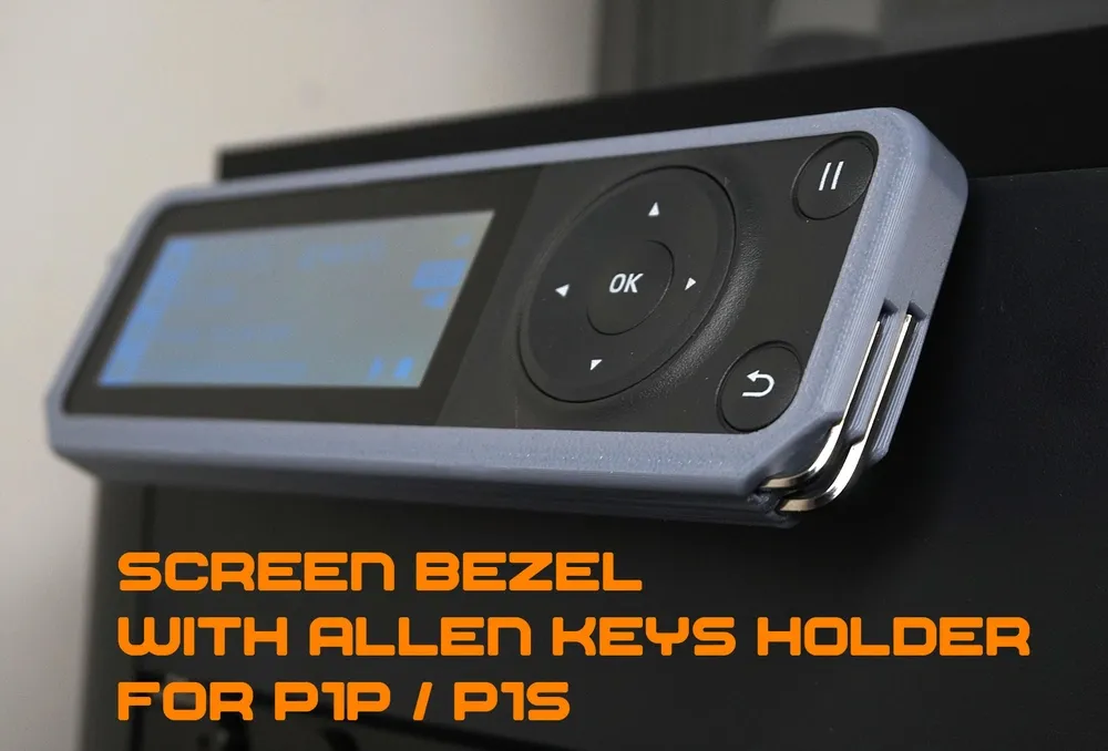 Screen Bezel with Allen keys holder V2 for P1P/P1S Remixed by STL Loot ...