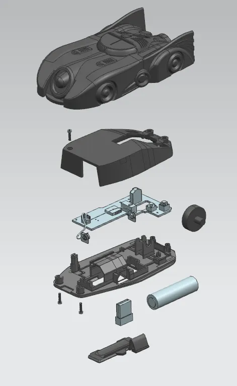 Batmobile Wireless Mouse - Free 3D Print Model - MakerWorld