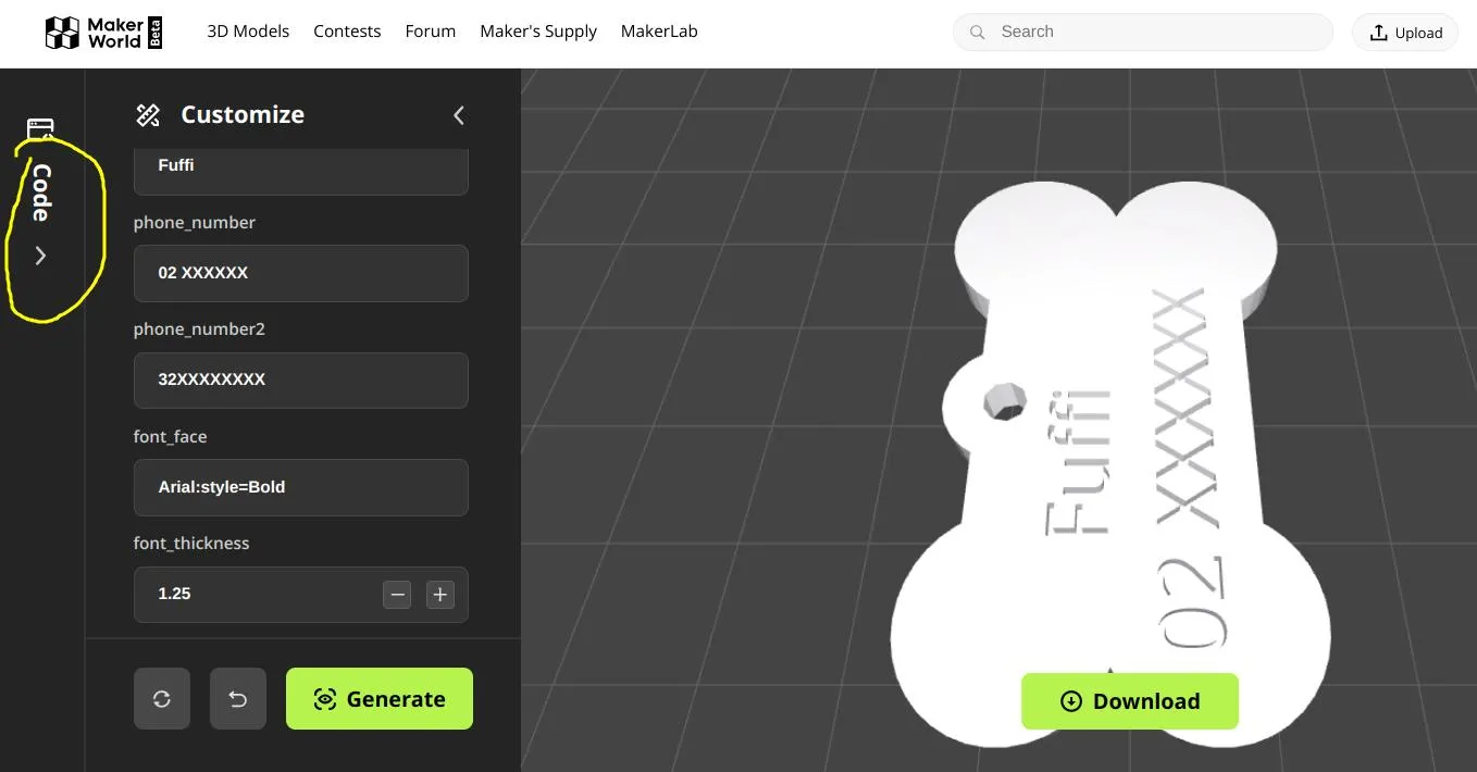 Dog tag Customizable by Creatività in 3D MakerWorld: Download Free 3D ...