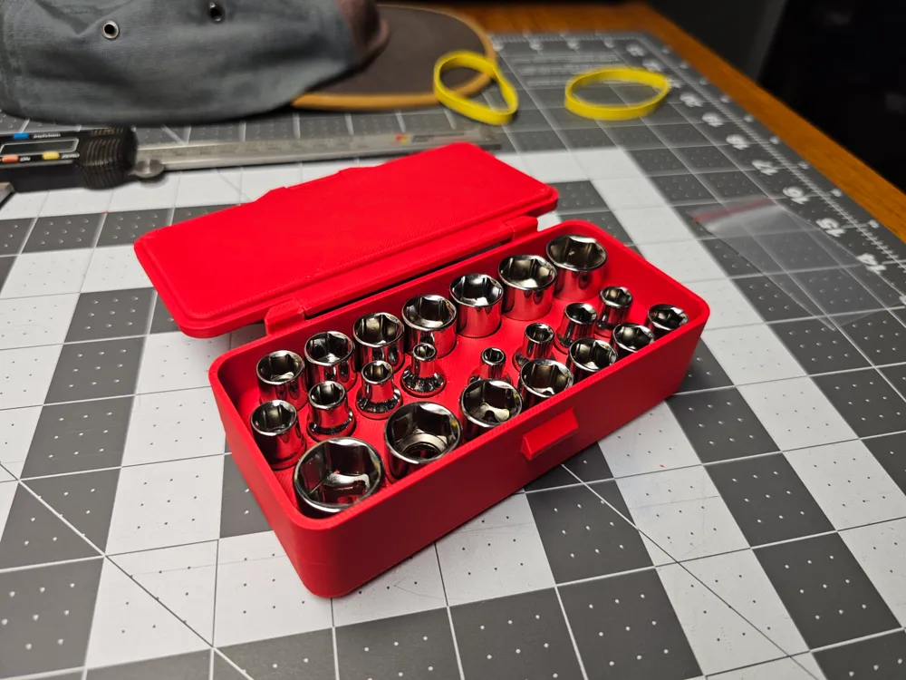 Hinged Lid Box for SAE/Metric 1/4" drive sockets by Phil-laments ...