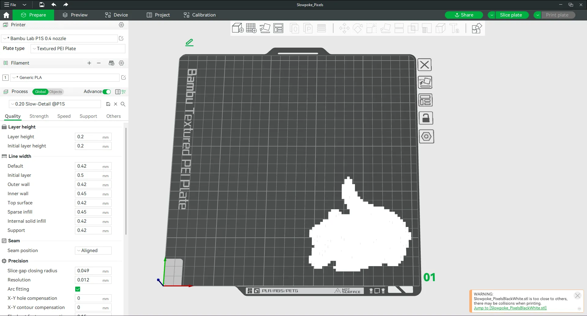 Slowpoke Pixel Art - No AMS Required! by MudkipDoom - MakerWorld