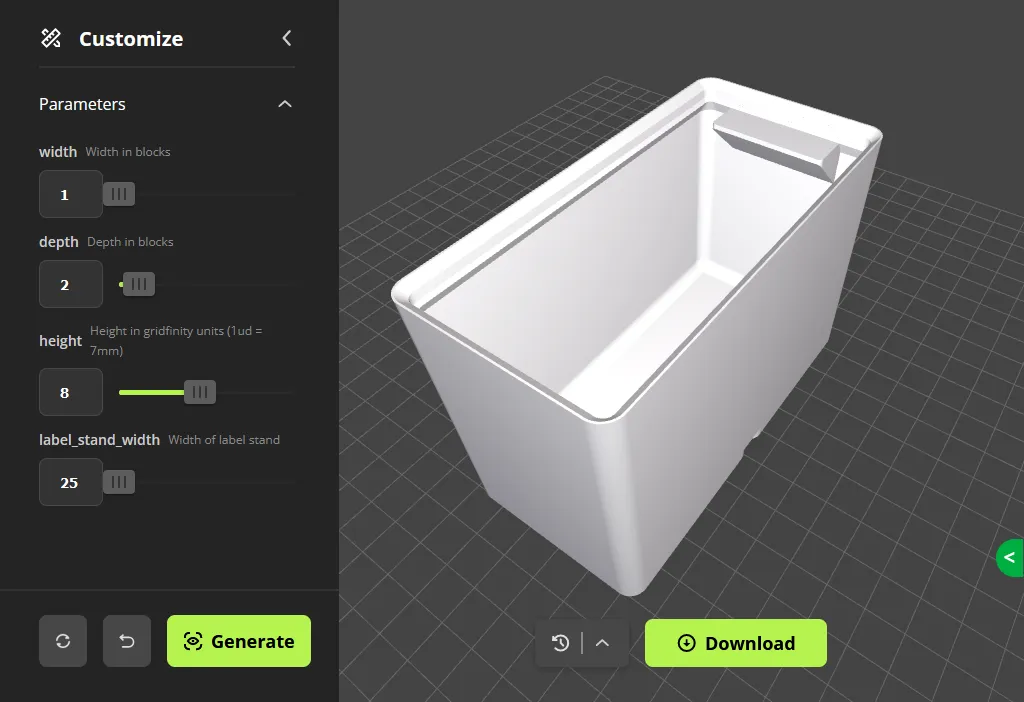 Gridfinity custom box, label and base by Archer MakerWorld: Download Free 3D Models