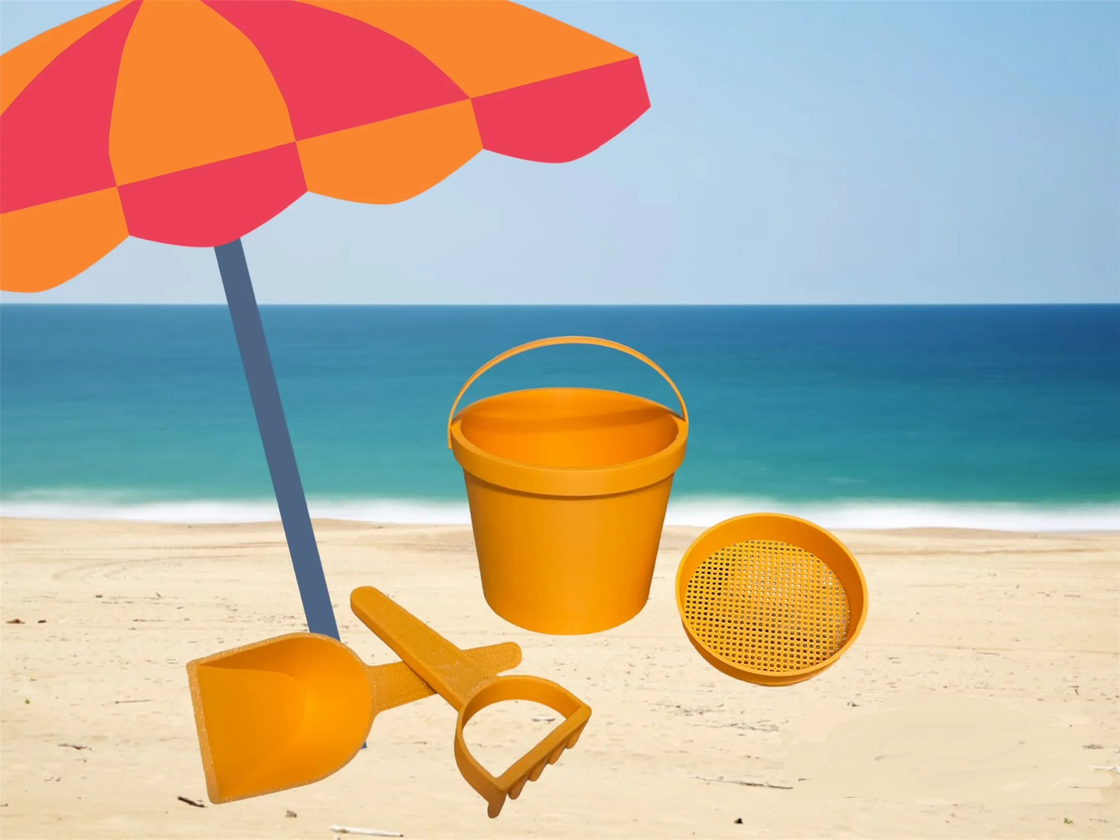 Bucket and spade - sand castle by 3d-tech - MakerWorld
