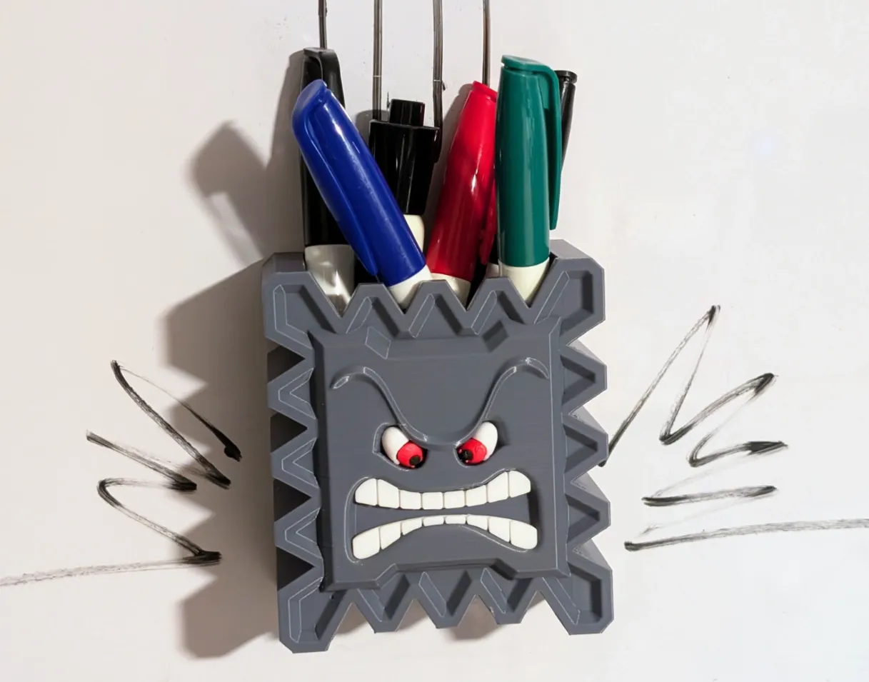 Planter Thwomp Super Mario Self-Watering 3"/75mm by anselor - MakerWorld