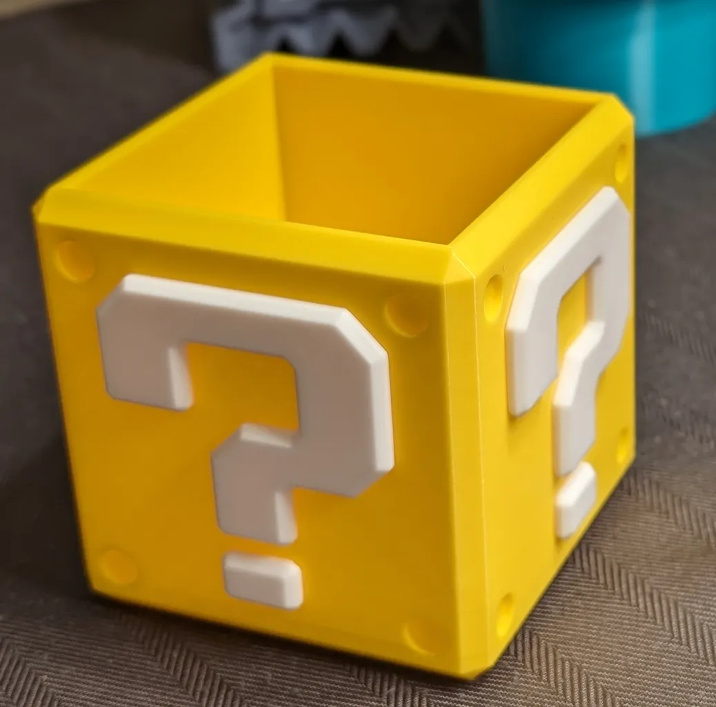 Planter Empty Block Super Mario Self-Watering 3" by anselor - MakerWorld