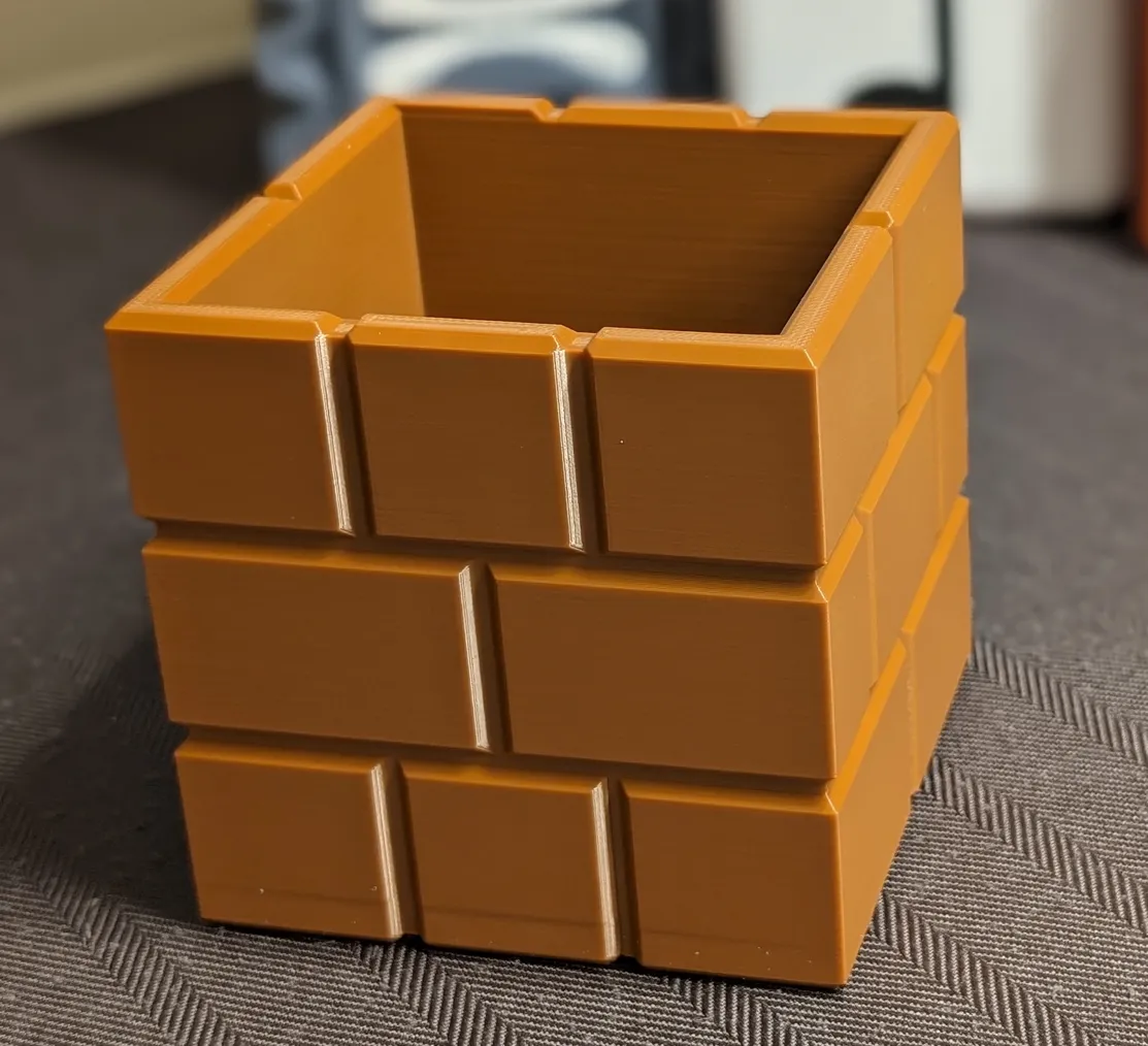 Planter Empty Block Super Mario Self-Watering 3" by anselor - MakerWorld