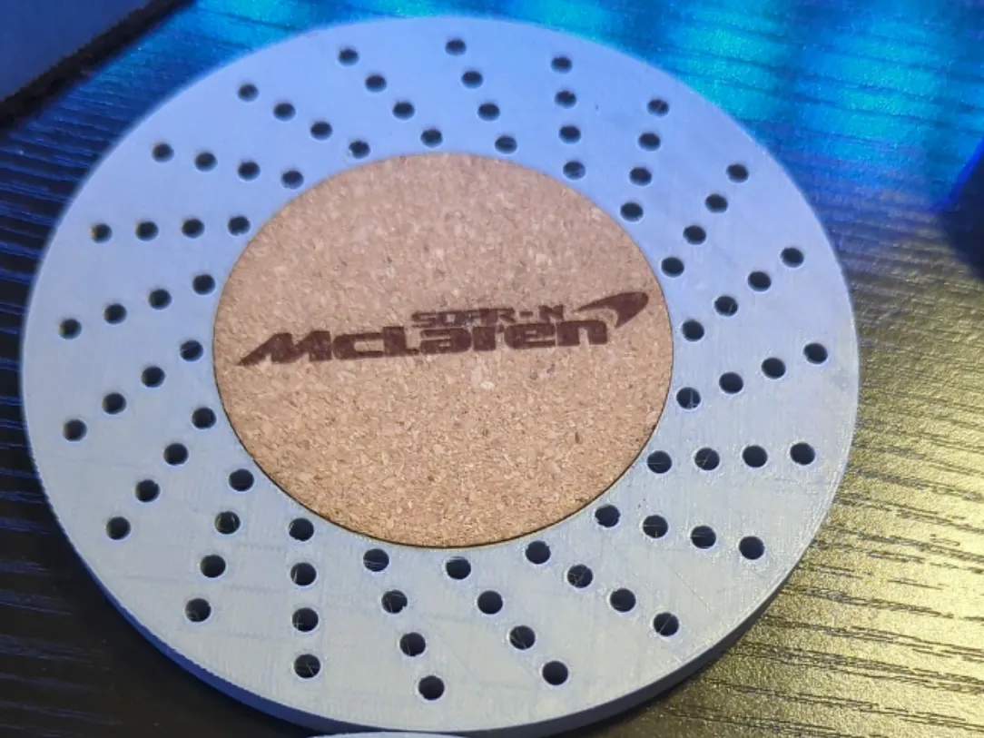 Disc Brake Coaster w/ 55mm center cutout for cork - Free 3D Print Model ...