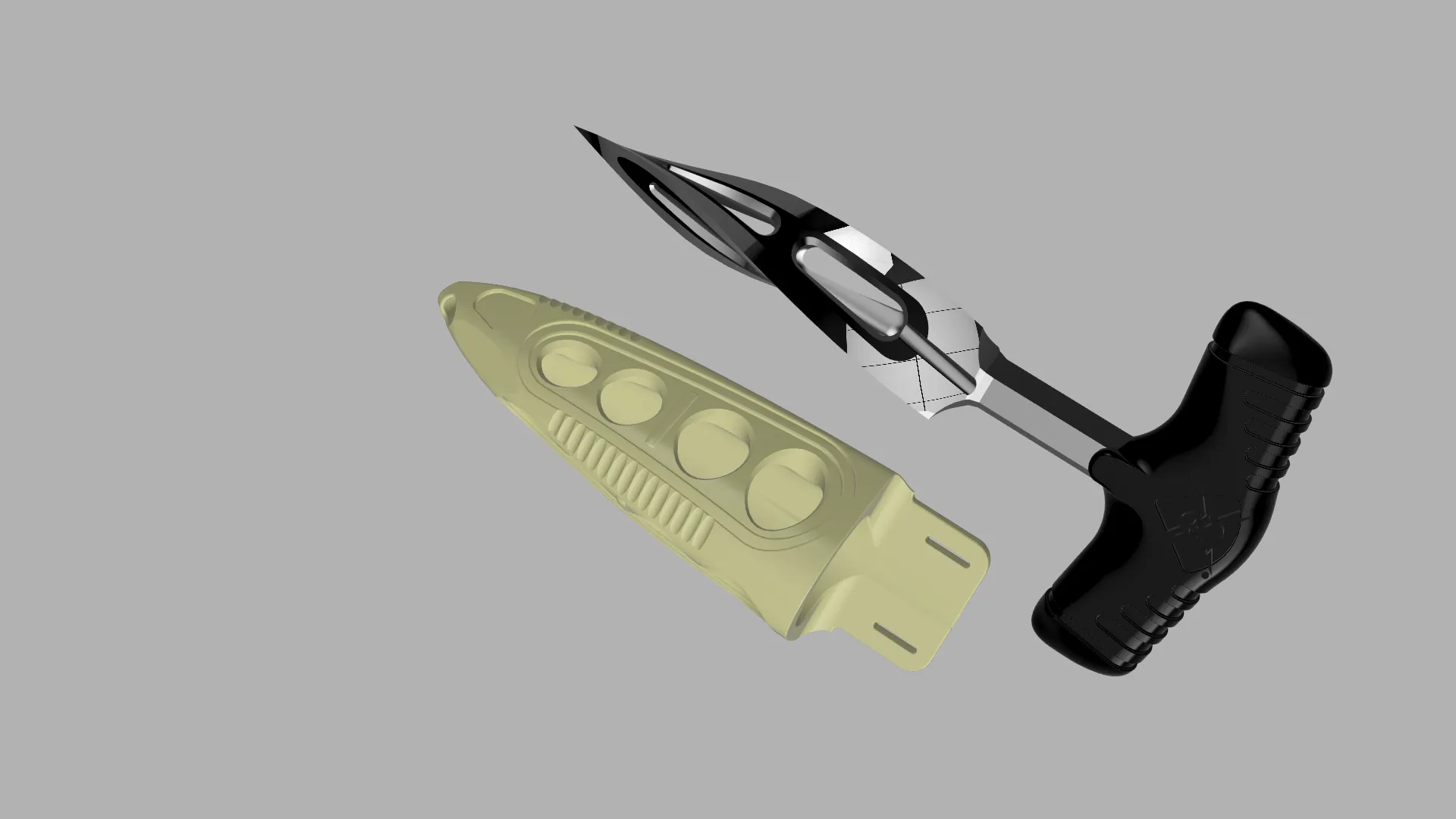 M48 Cyclone Push Dagger Toy Knife 玩具刀带鞘 by 补补觉去 MakerWorld: Download Free 3D Models