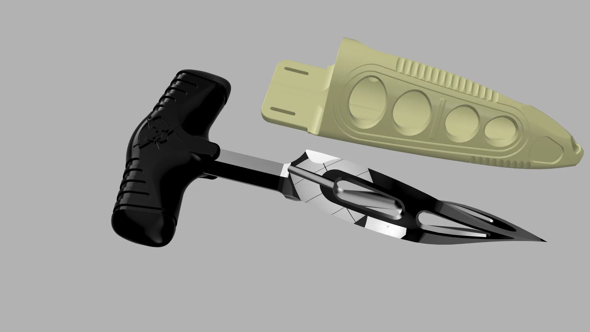 M48 Cyclone Push Dagger Toy Knife 玩具刀带鞘 by 补补觉去 - MakerWorld