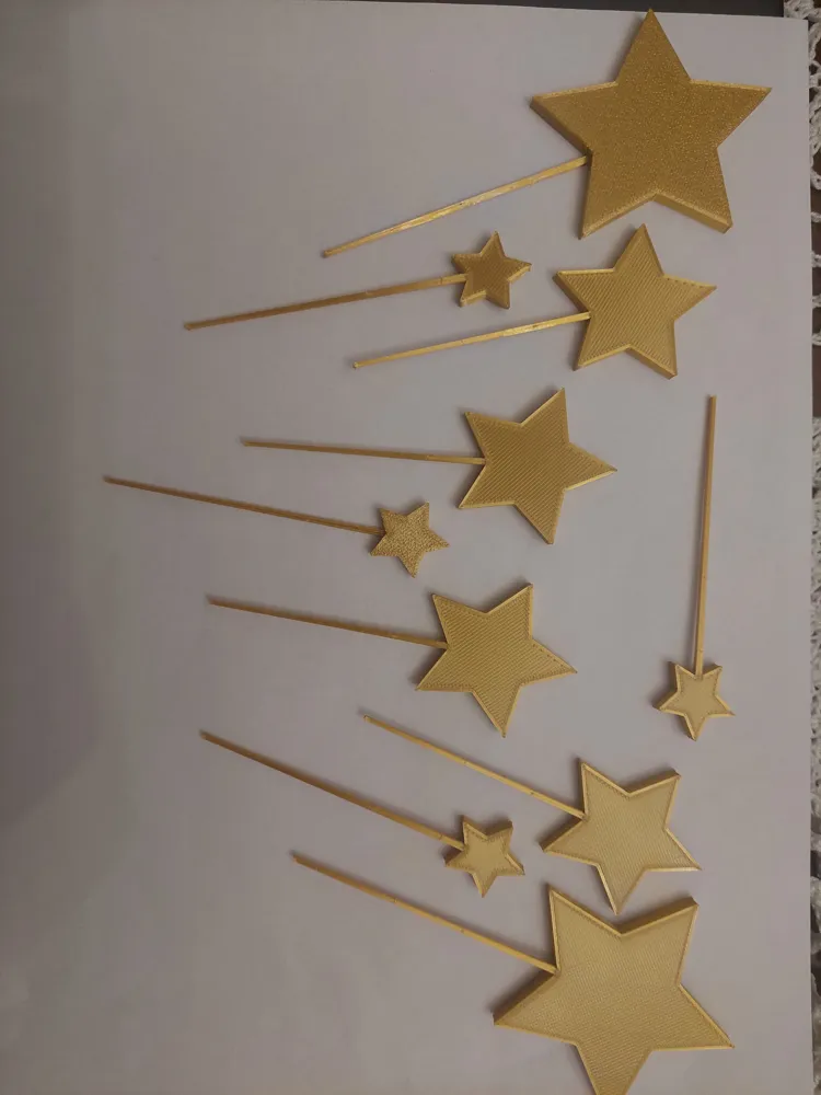 Topper de pastel en forma de estrellas por LumacaAsmaticaMakerWorld ...