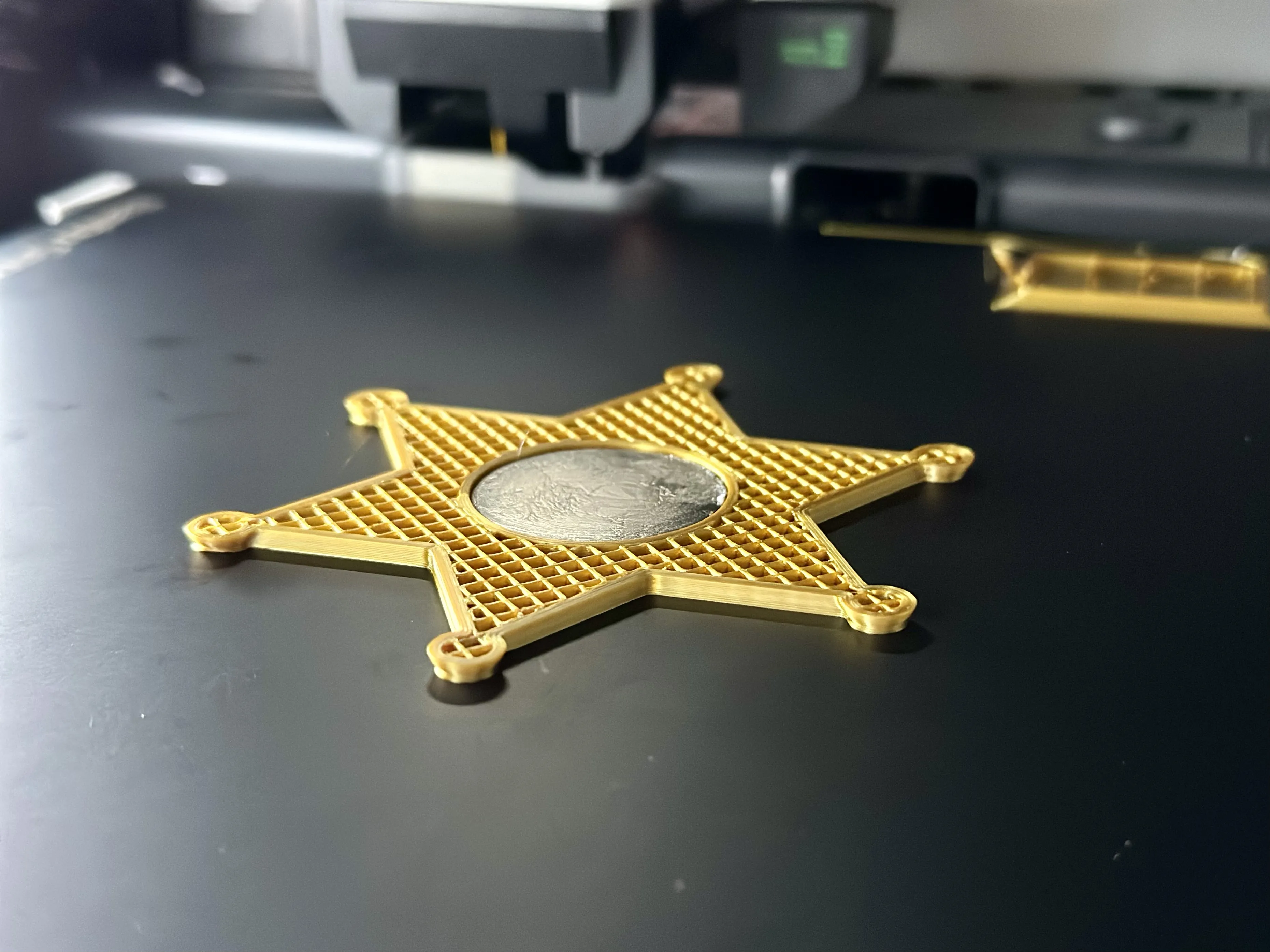 Sheriff badge magnetic | Magnetischer Sheriffstern - Free 3D Print ...