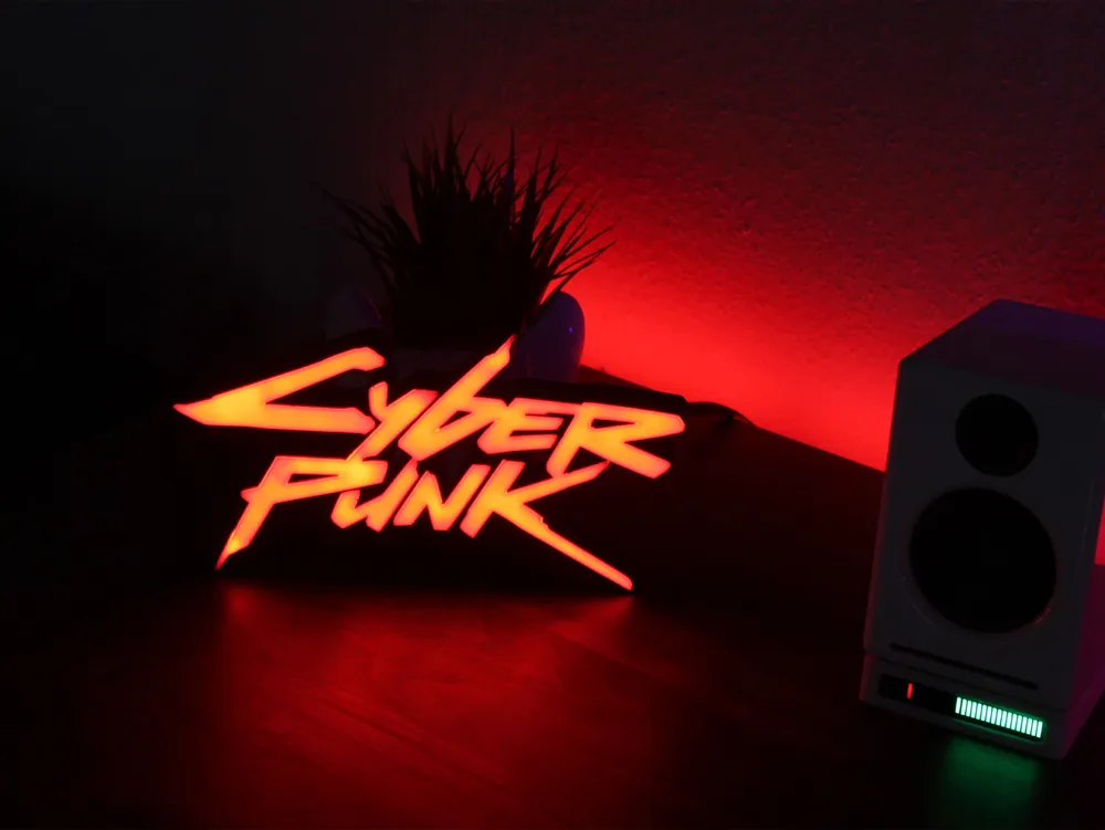 Cyberpunk LED logo - Free 3D Print Model - MakerWorld