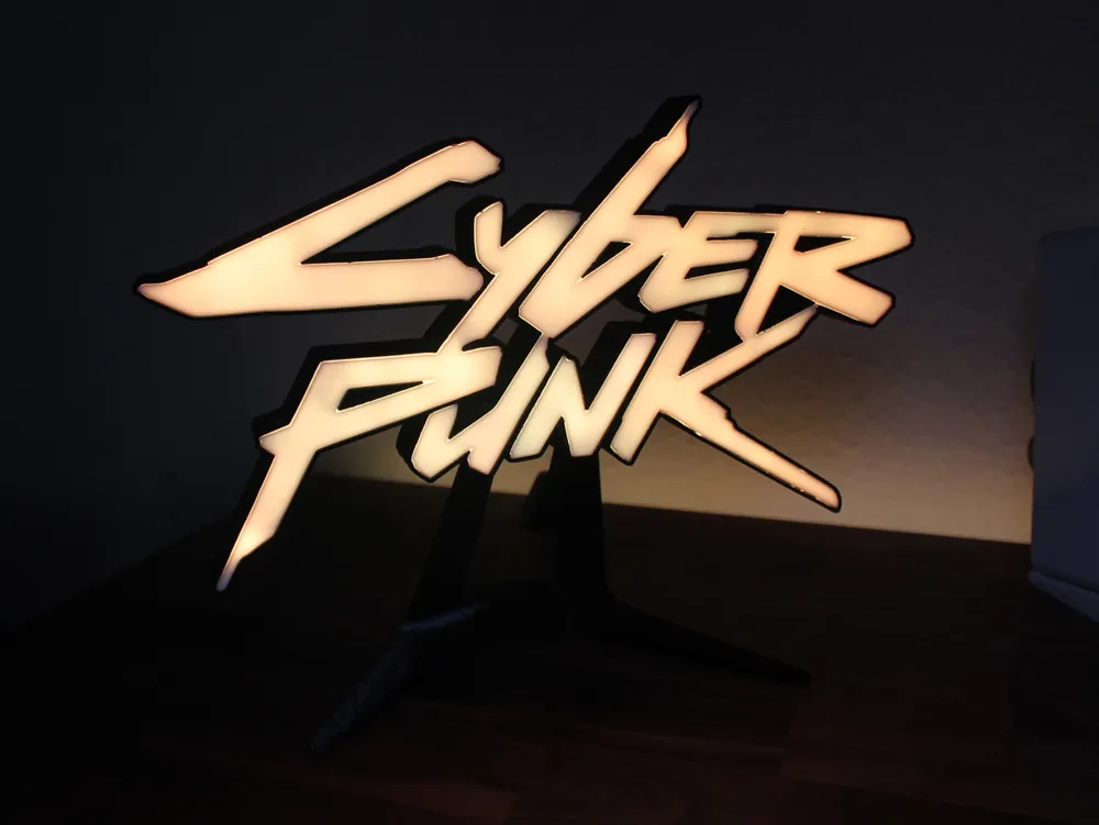 Cyberpunk LED logo - Free 3D Print Model - MakerWorld