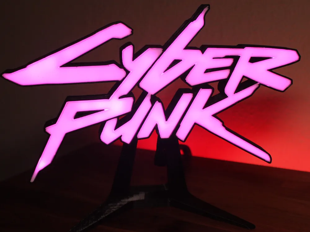 Cyberpunk LED logo - Free 3D Print Model - MakerWorld