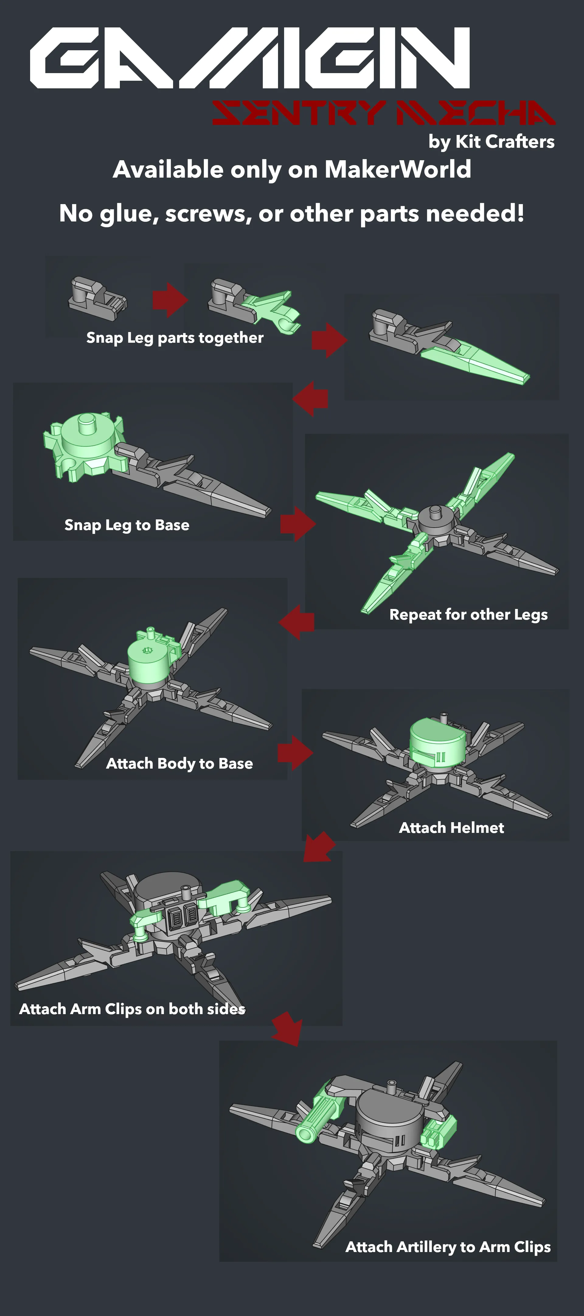 GAMIGIN - Sentry Mecha by Kit Crafters - MakerWorld