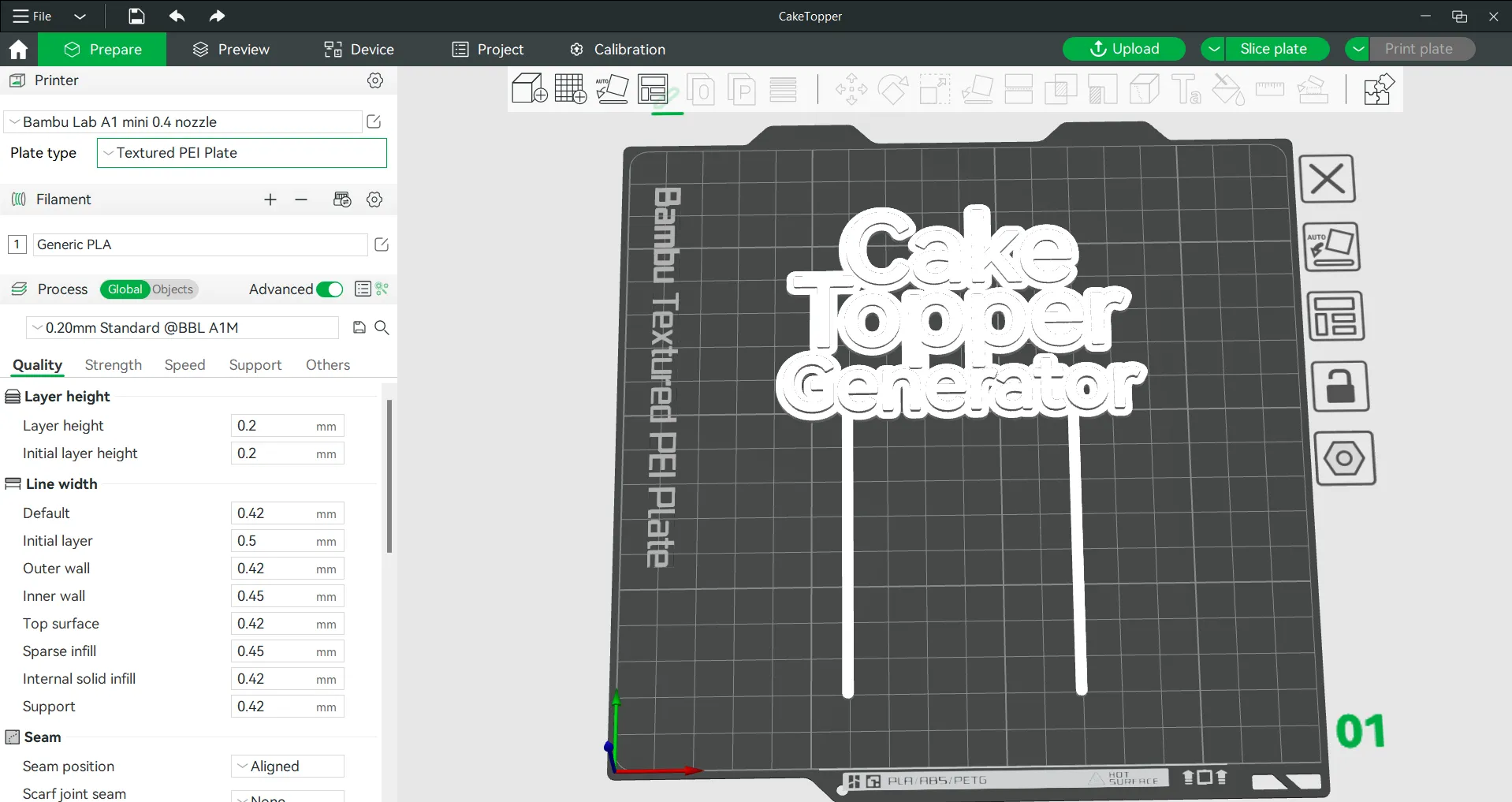 Cake Topper Generator by CCC MakerWorld: Download Free 3D Models