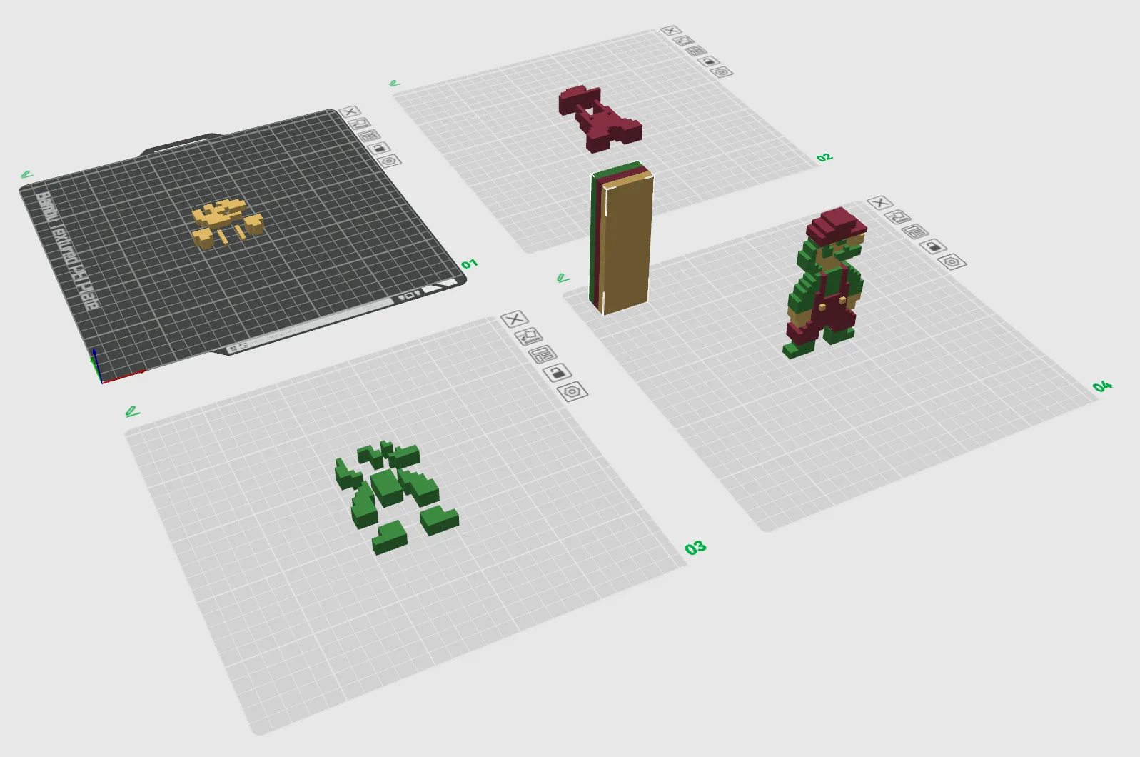 8 Bit Mario Voxel Art Figurine (Multi-part) by AutoArtistry MakerWorld ...