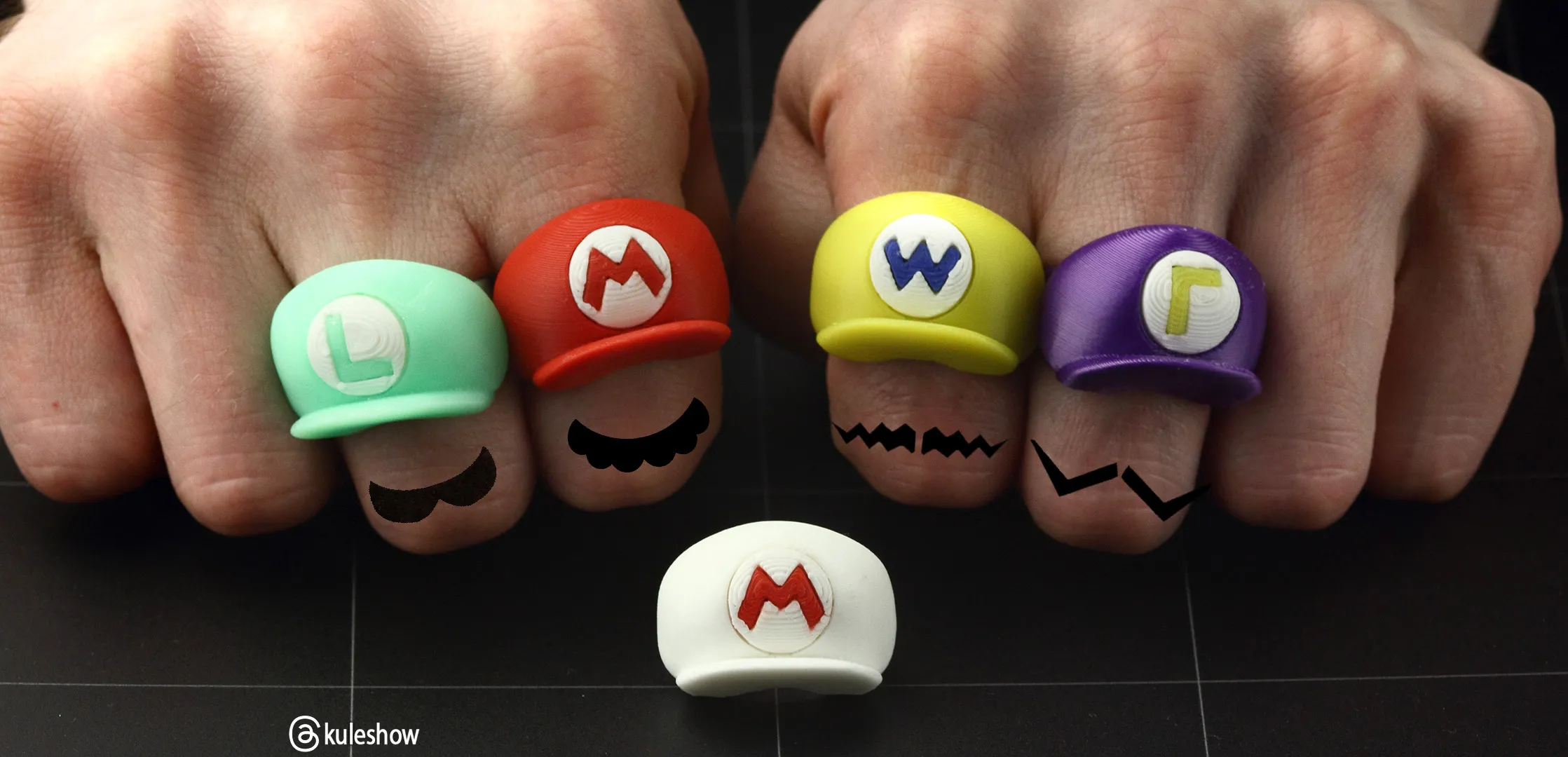 Mario Hat Rings by bigovereasy MakerWorld: Download Free 3D Models