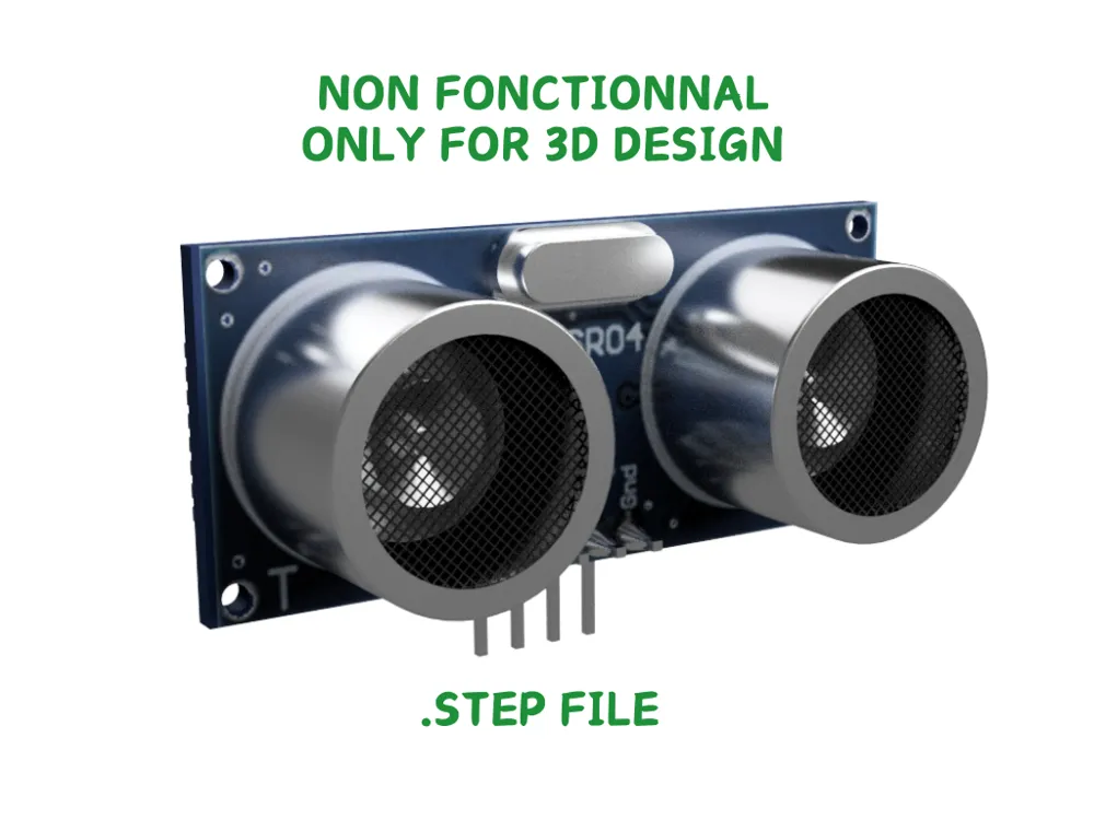 Ultrasonic Sensor HC-SR04 - 3D model for 3D design by WaikikiLab - MakerWorld