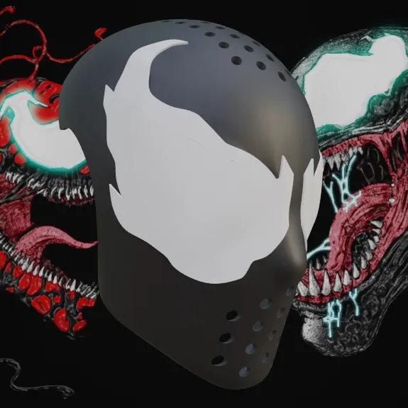 Venom Inspired face shell by Budwin MakerWorld: Download Free 3D Models