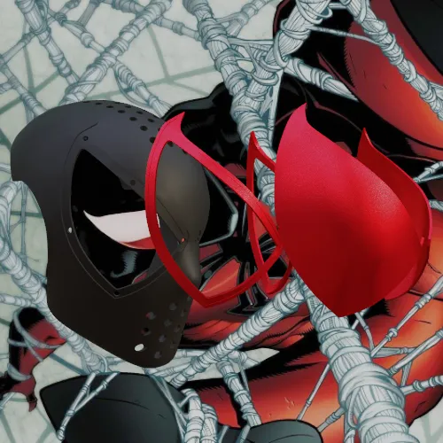 Scarlet Spider-Man-Kaine Parker Face Shell by Budwin - MakerWorld