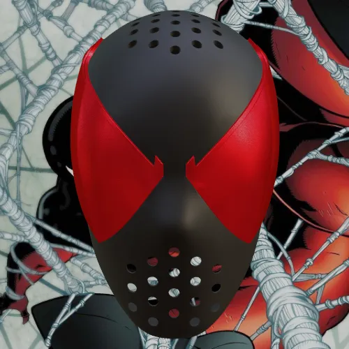 Scarlet Spider-Man-Kaine Parker Face Shell by Budwin - MakerWorld