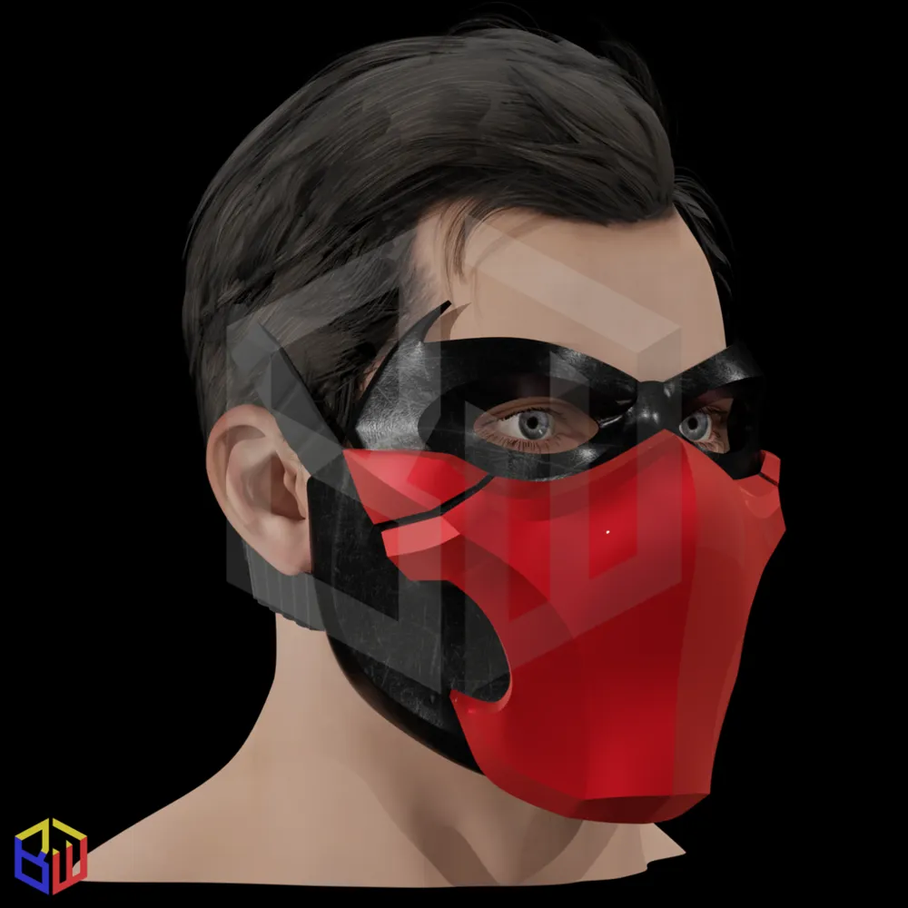 Red Ronin Half Mask with separate Domino Mask - Free 3D Print Model ...