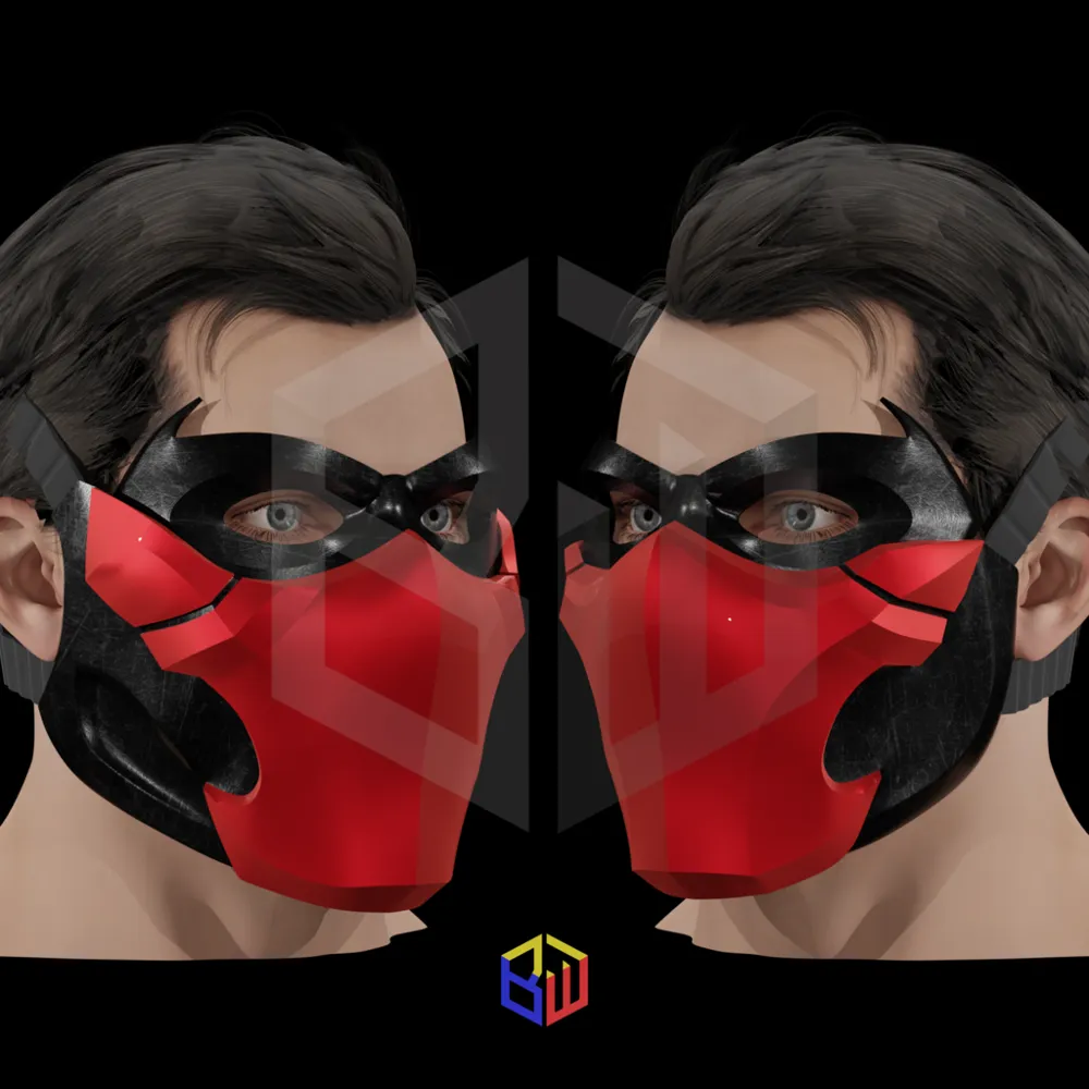 Red Ronin Half Mask with separate Domino Mask - Free 3D Print Model ...