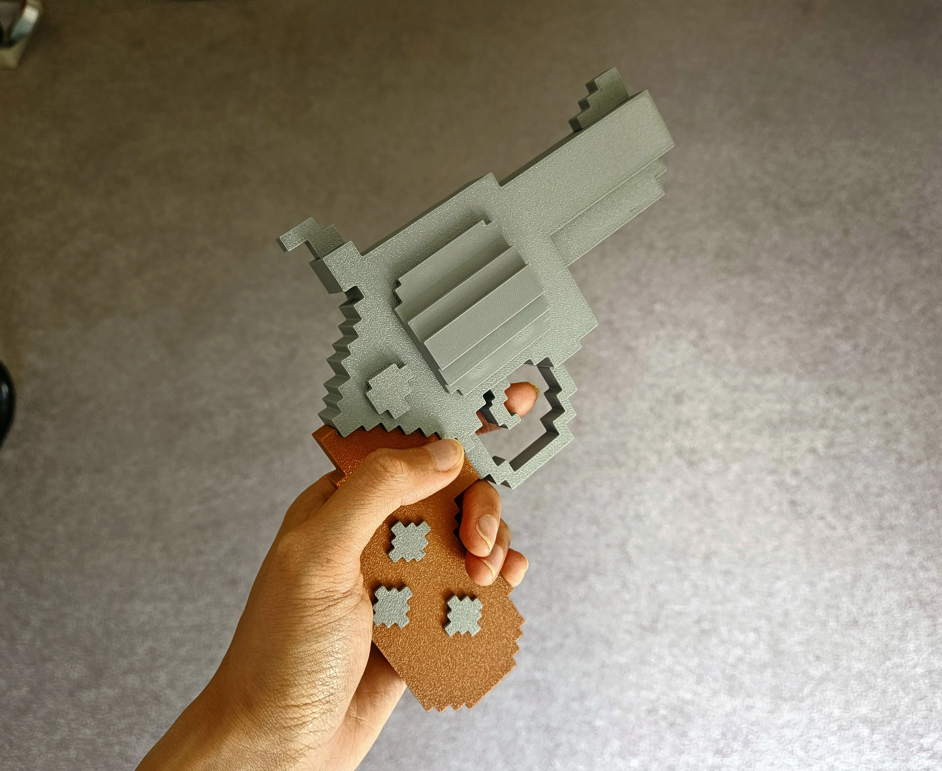 Pixel Art Minecraft Style Pistol (multi-part) by AutoArtistry - MakerWorld