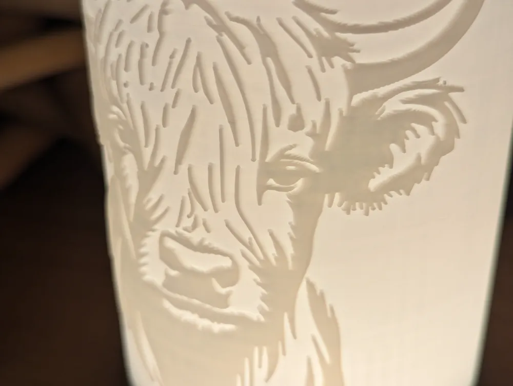 Highland Cow Night Light by 3DPrintManUK - MakerWorld