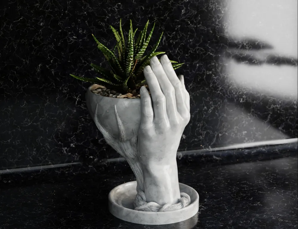 One hand flower pot by uni3Dworld - MakerWorld