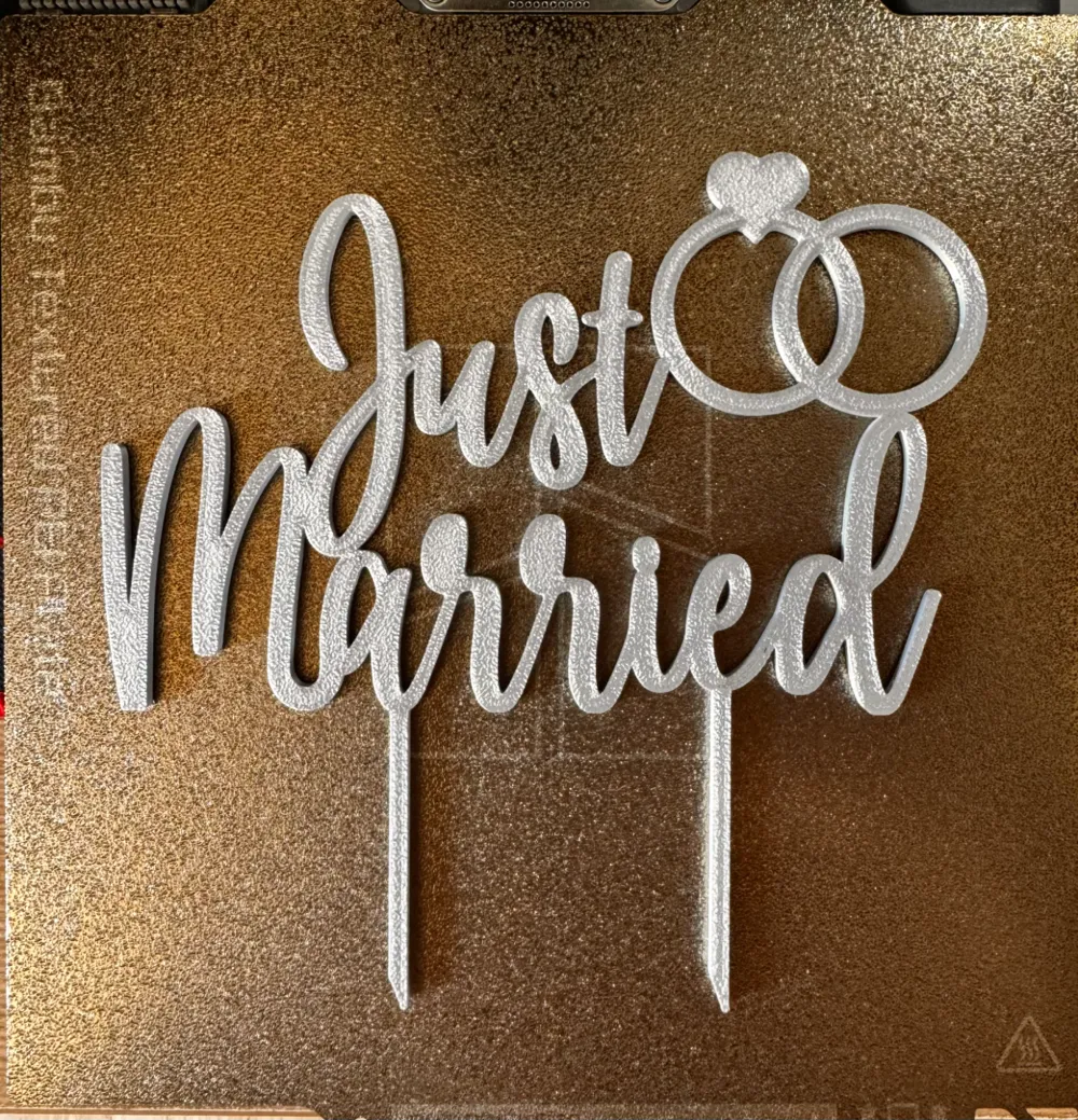 Just Married Cake Topper by Printajmi3d MakerWorld: Download Free 3D Models