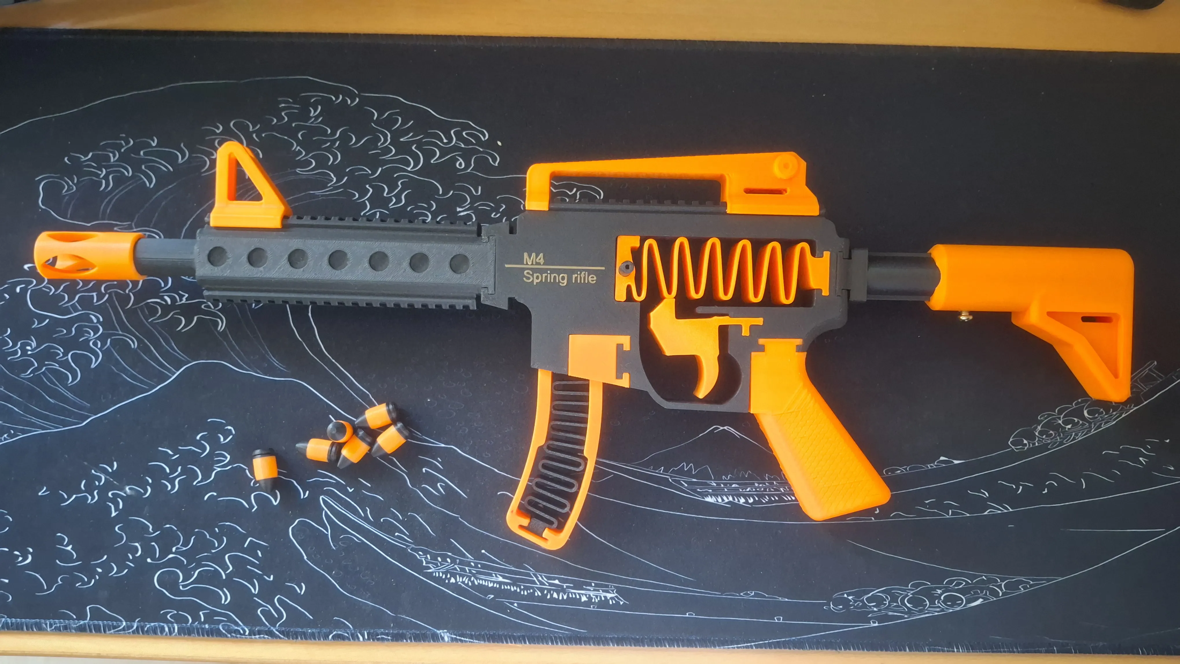 M4 Spring Rifle - Shoots fake bullets with mag by Next3D - MakerWorld