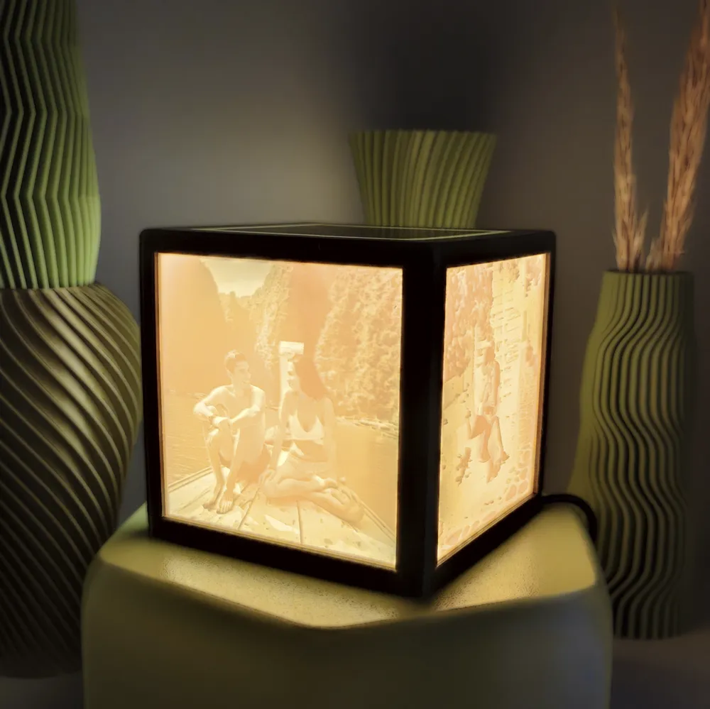 LUMINÁRIA LITOFANIA - CUBO COM LITOFANIAS por A3 Diseño e Impresión ...