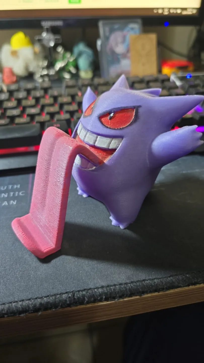 Gengar Phone Stand - Free 3D Print Model - MakerWorld