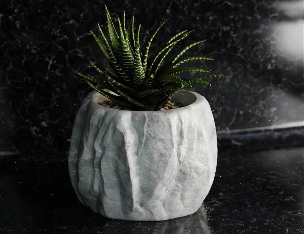 Rock flower pot 1 by uni3Dworld - MakerWorld