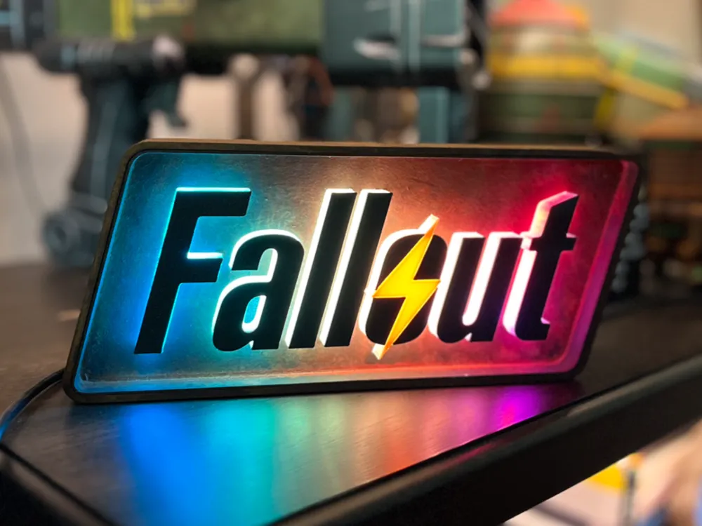 Fallout 3D LED Lightbox logo by soulrider911 - MakerWorld